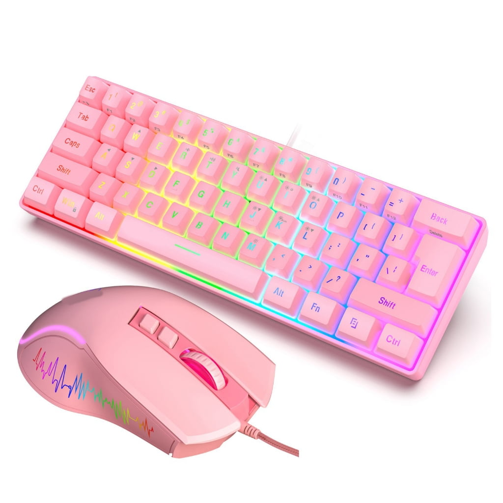 Ergonomic Wireds Keyboards Mouse Set Plastic Build Plugs Play ...