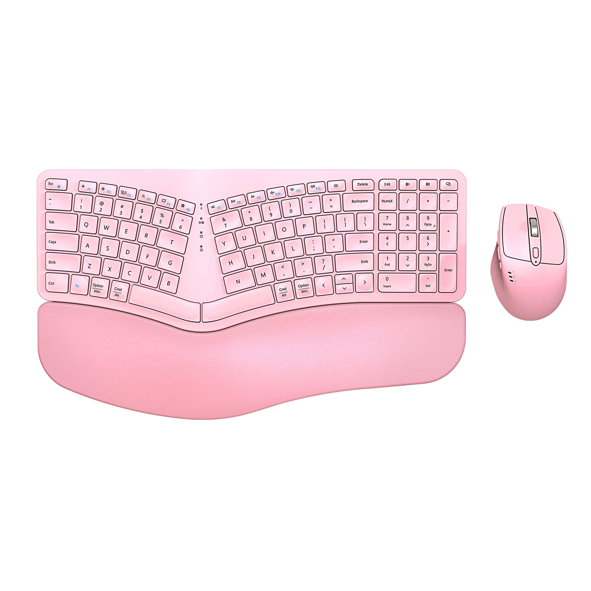 EDJO Ergonomic Wireless Keyboard and Mouse Combo, Bluetooth/2.4G Dual ...