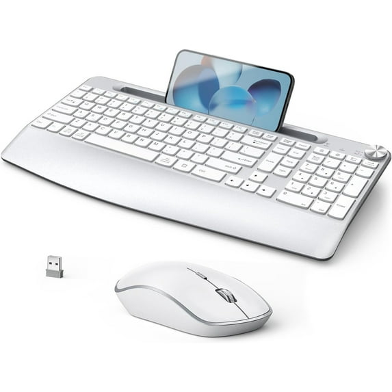 Ergonomic Wireless Keyboard Mouse Combo, Full Size Wireless Keyboard ...