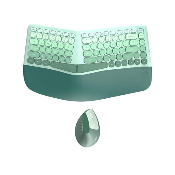 Ergonomic Wireless Keyboard and Mouse Combo with Wrist Rest, Curved ...