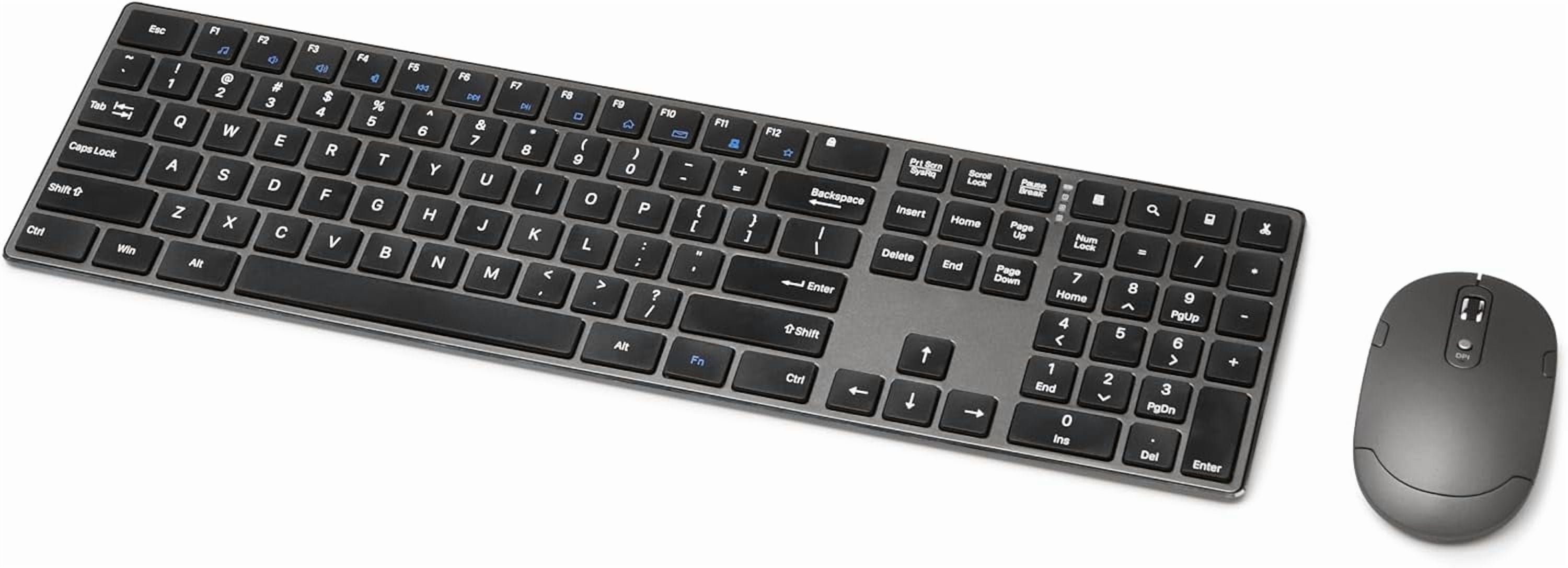 Ergonomic Wireless Keyboard with Wrist Rest, Low-Profile,Phone Holder,2 ...