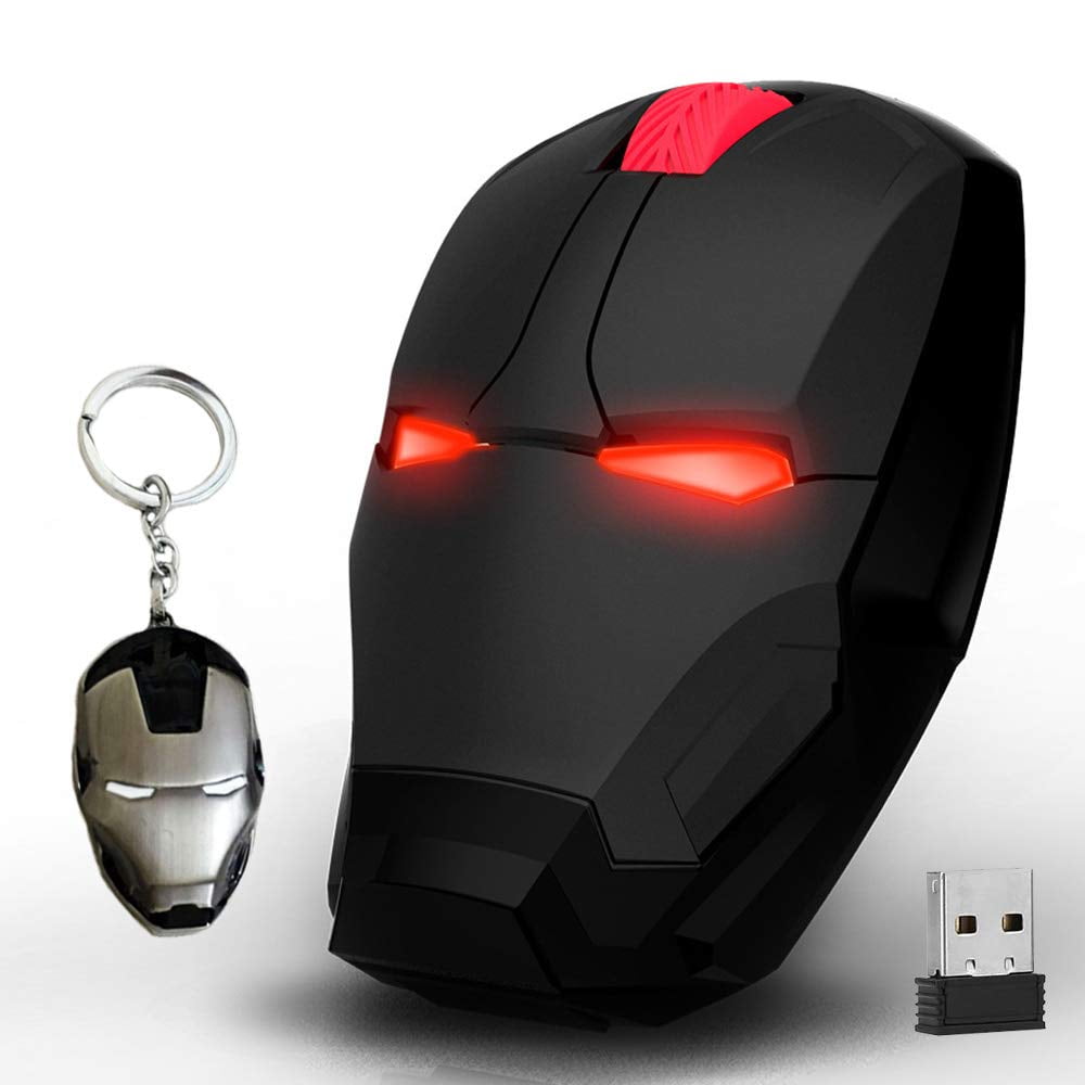Ergonomic Wireless Mouse Cool Iron Man Mouse 2.4G Mobile Computer Click ...