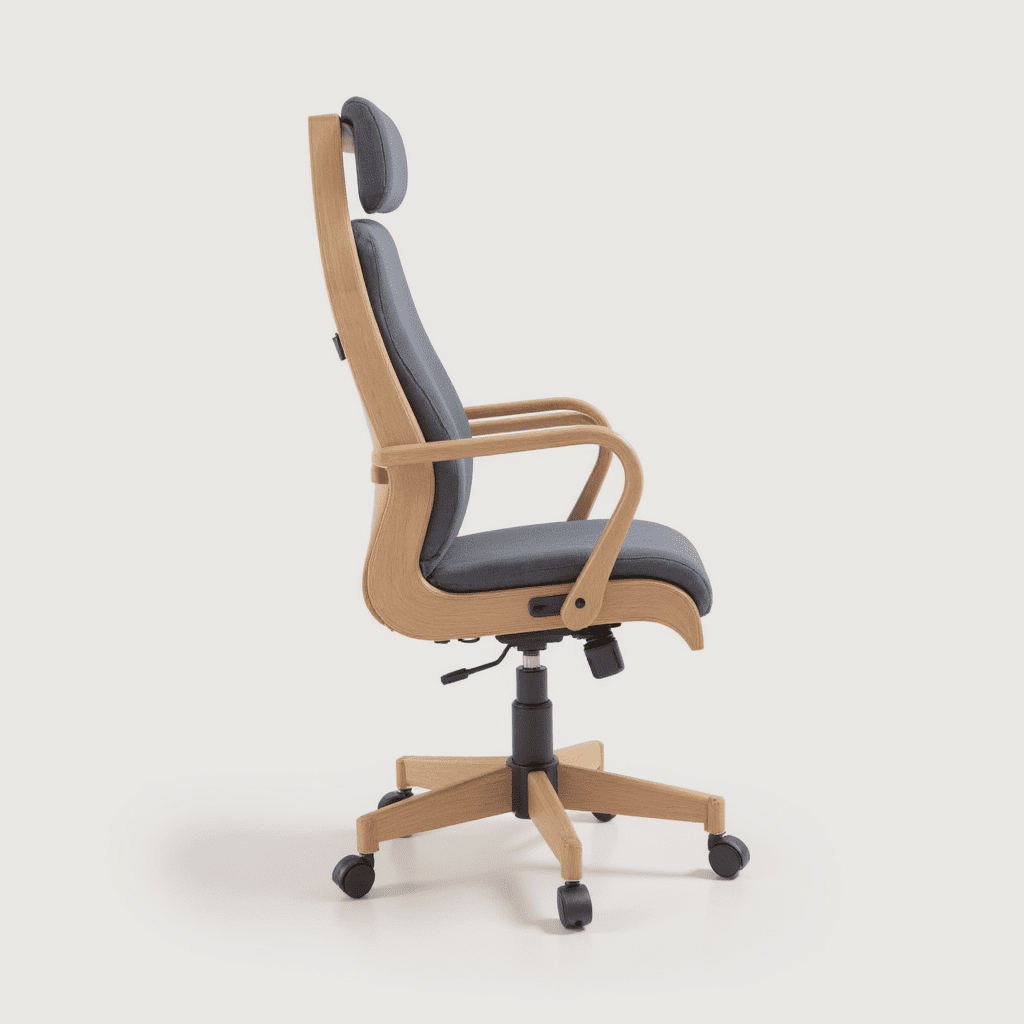 Ergonomic Wooden Banker Chair - Adjustable Height & Lockable Tilt ...