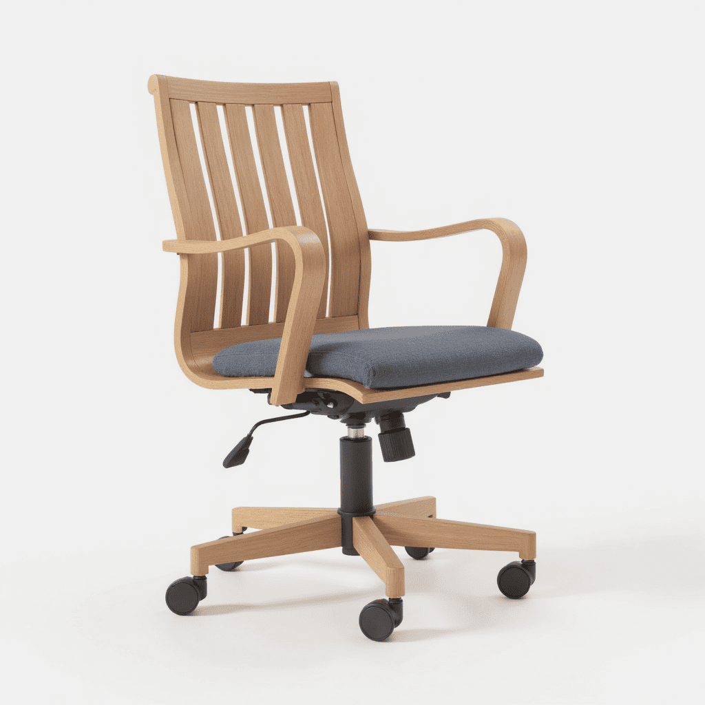 Ergonomic Wooden Banker Chair - Adjustable Height & Lockable Tilt ...