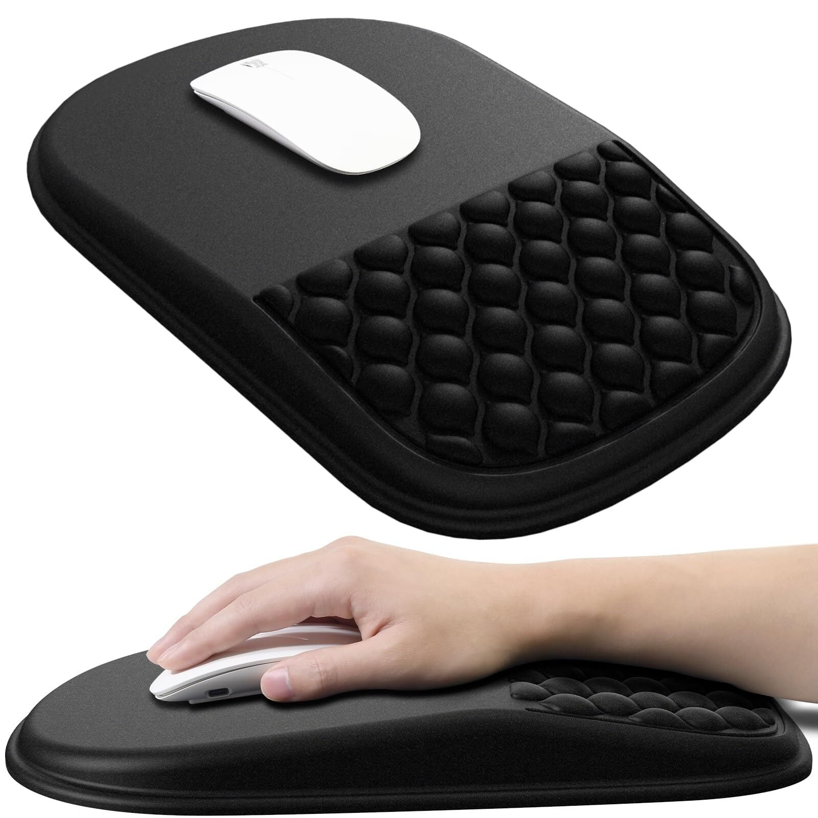 Ergonomic Wrist Rest Mouse Pad with Massage Design, Memory Foam Wrist ...