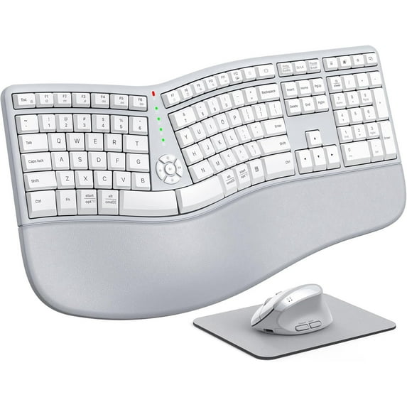 Ergonomic keyboard and Mouse Wireless Combo, Rechargeable Keyboard and ...