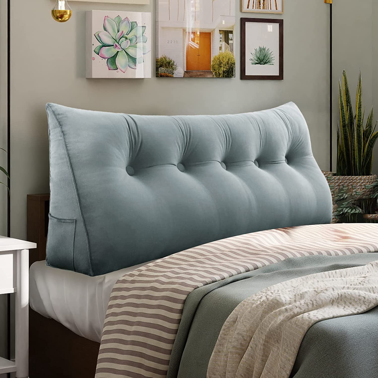 Ergonomics Headboard Reading Pillow Back Support for Sitting Up in Bed ...