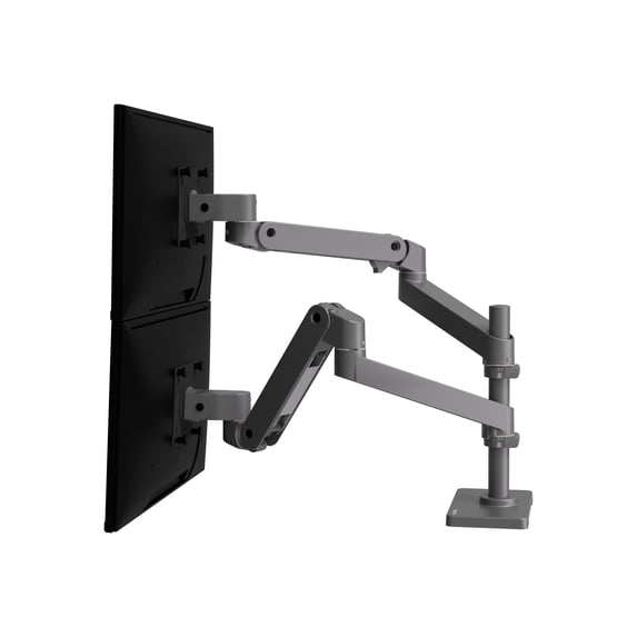 Ergotron 45690293 Vertical Stacking Dual Monitor Desk Mount Dark Gray ...