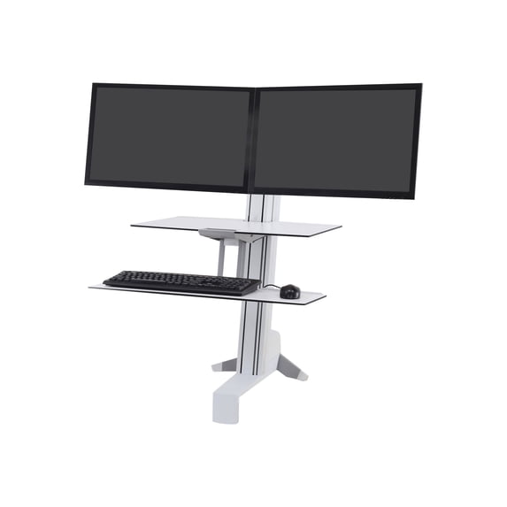 Ergotron WorkFit-S Sit-Stand Workstation with Worksurface+,Dual LCD ...