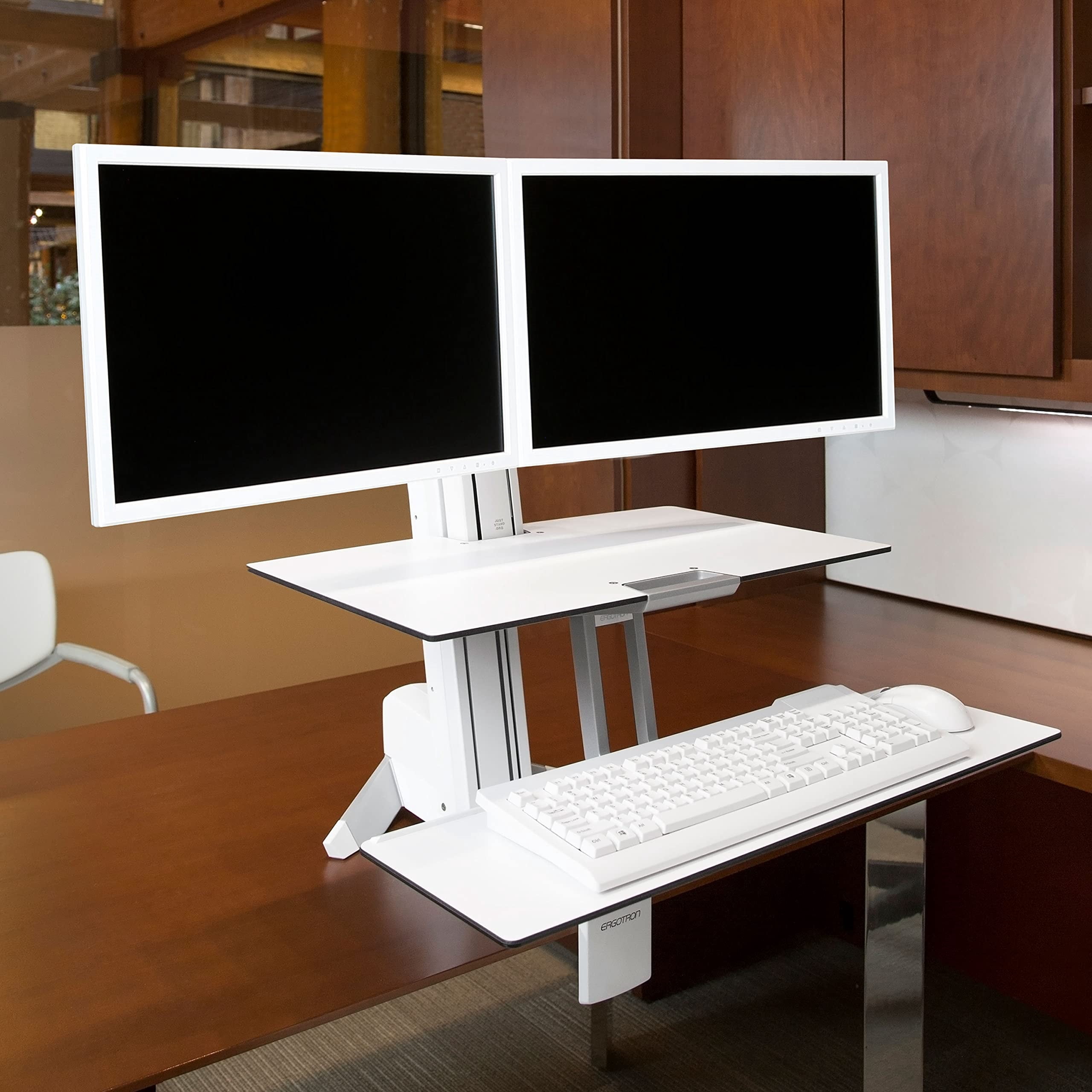 Ergotron WorkFit-S Sit-Stand Workstation with Worksurface+,Dual LCD ...