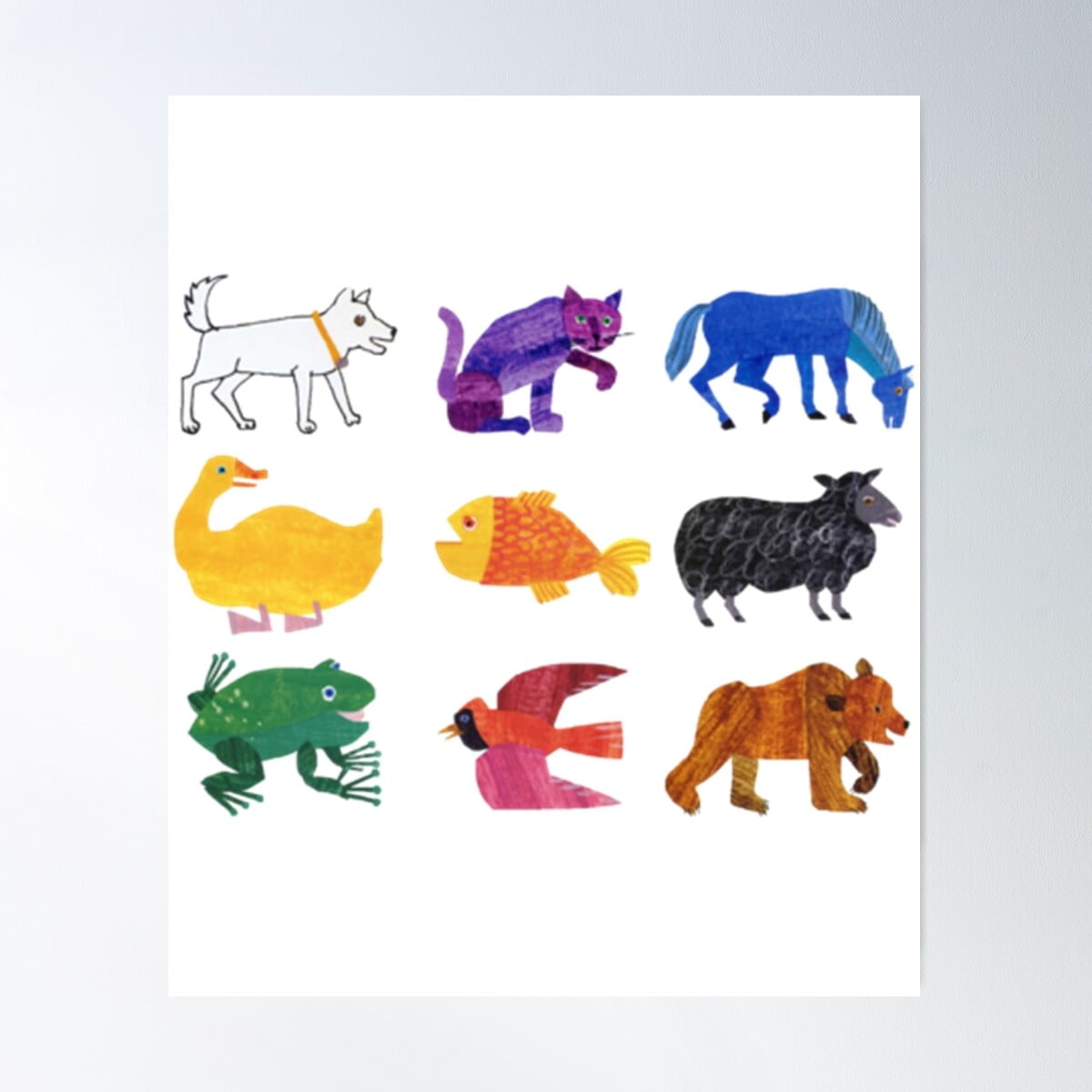 Eric Carle Animals Classic Poster Wall Art, Modern Wall Decor For ...