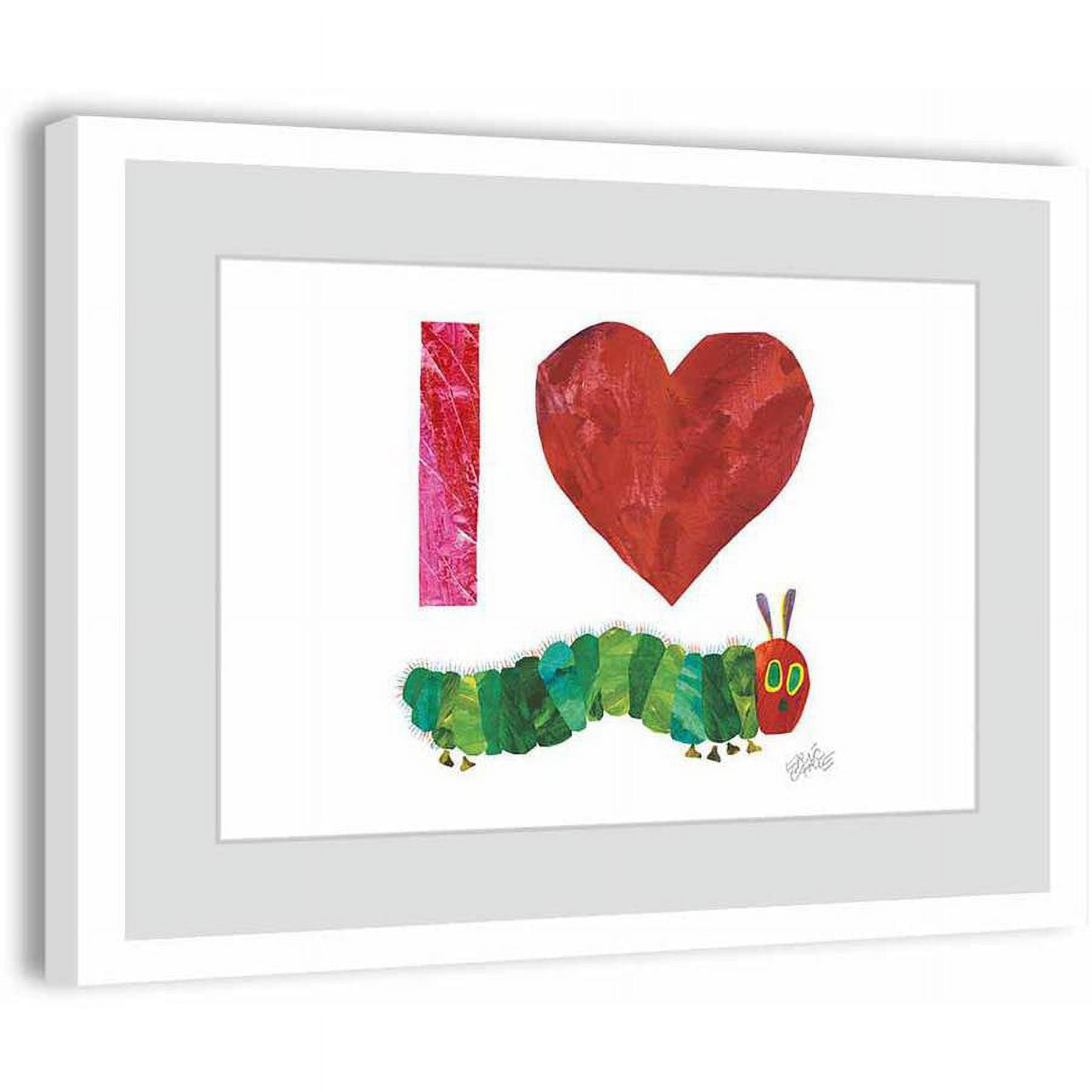Free Shipping! Eric Carle I Heart Caterpillars Giclee Framed Art Print ...