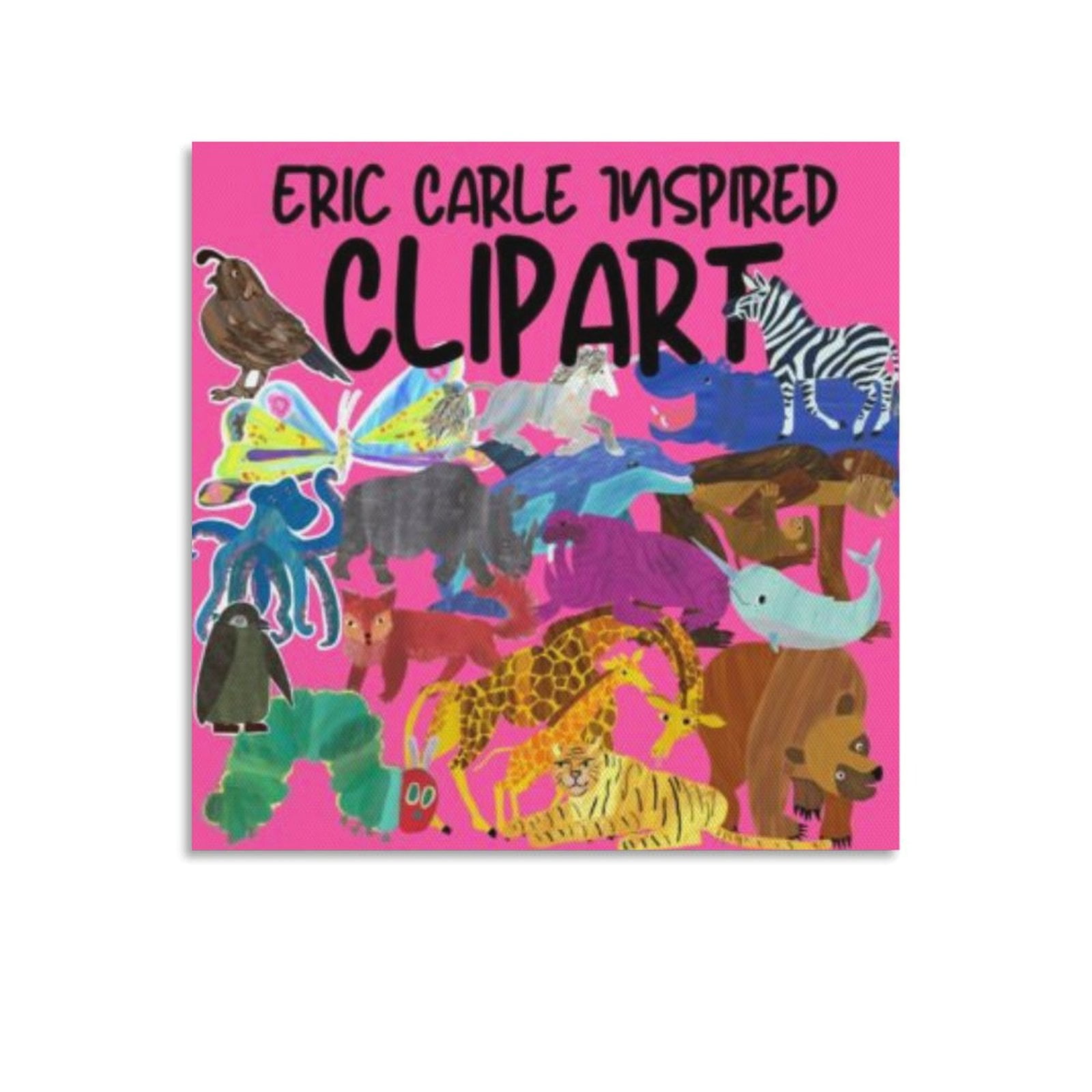 Eric Carle Illustration Print Children's Education Posters (70) Canvas ...