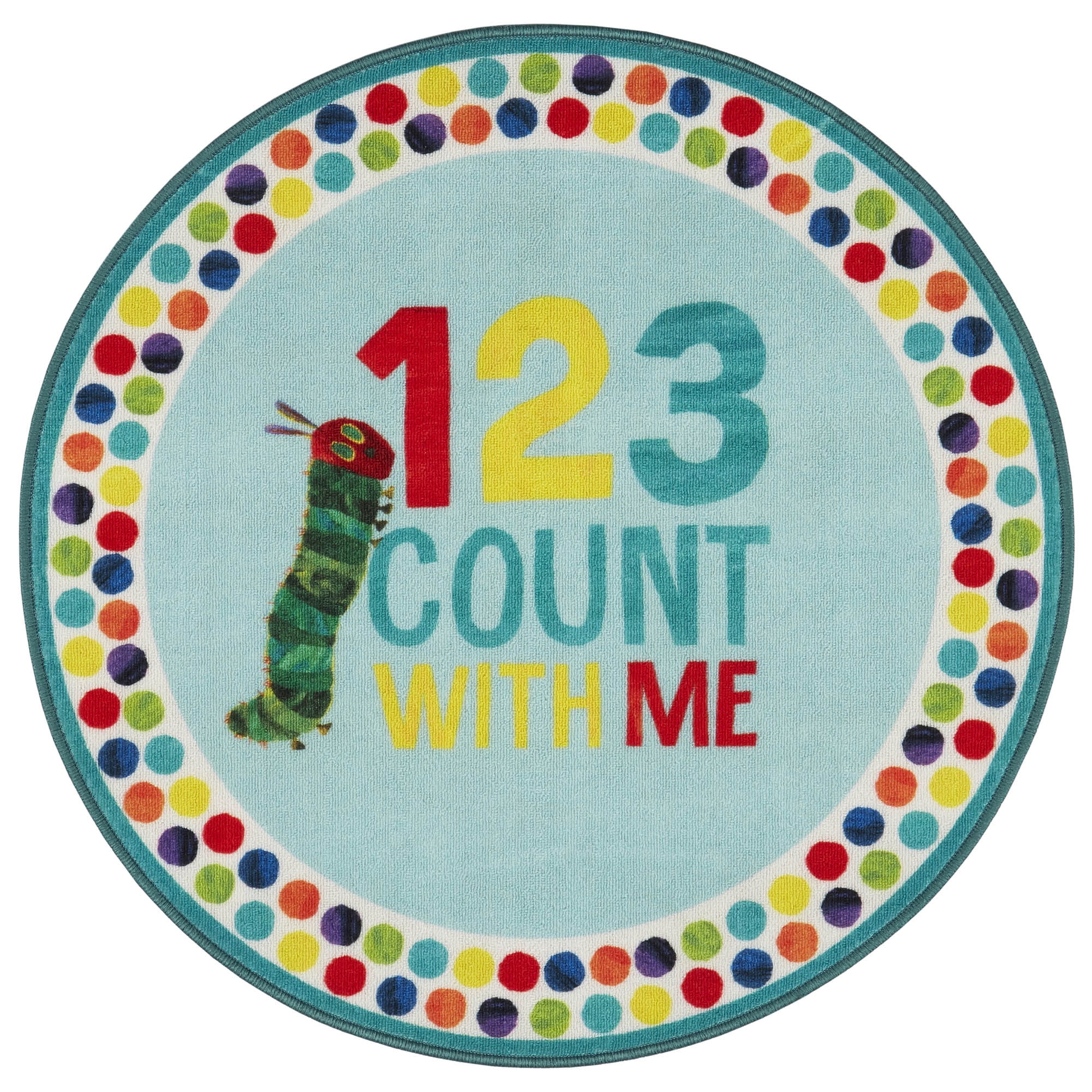 Free Shipping! Eric Carle Kids Blue Activity Rug 35 Round Machine ...