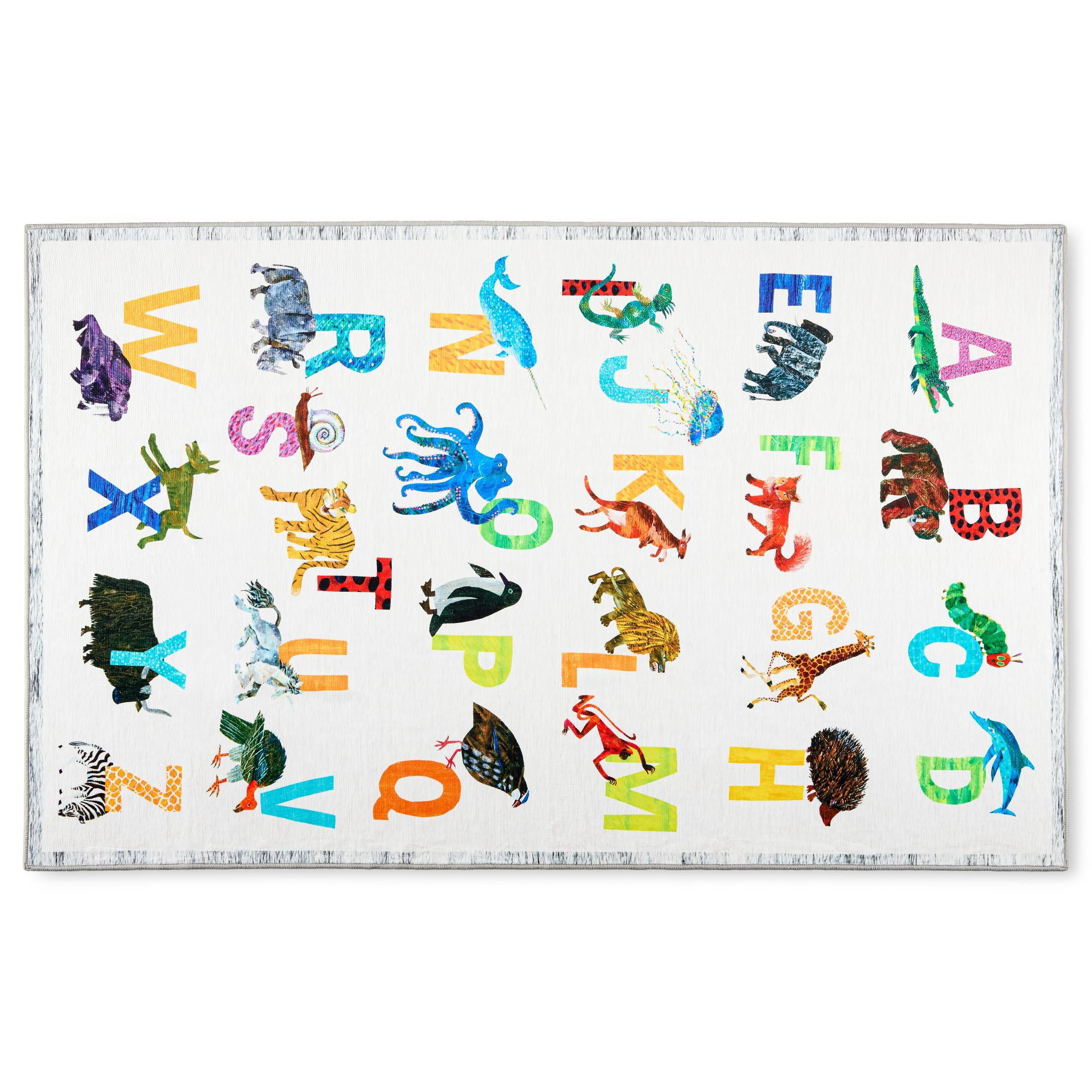 Eric Carle Washable Alphabet Zoo Graphic Children's Area Rug, 8' x 10 ...