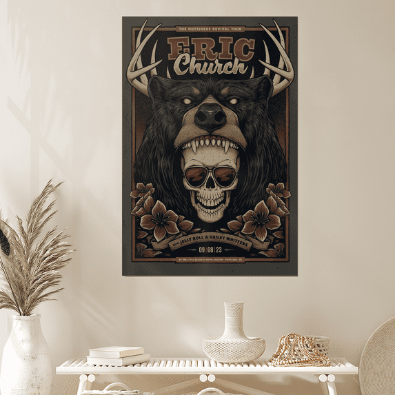 Eric Church Show Poster - Portland, OR - 9-8-23 Size 24''x36'' -The ...
