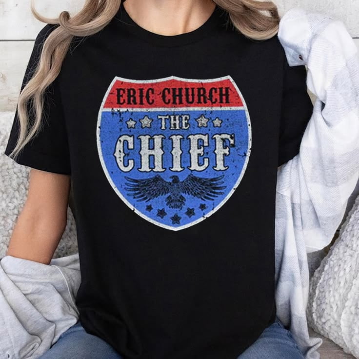 Eric Church The Outsiders Revival Tour - Chief Shield T-Shirt Sizes S ...