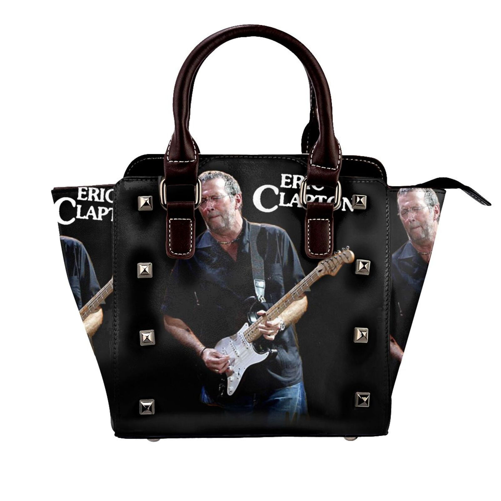 Eric Clapton Playing Guitar Music Logo Handbag Leather Rivet Shoulder ...