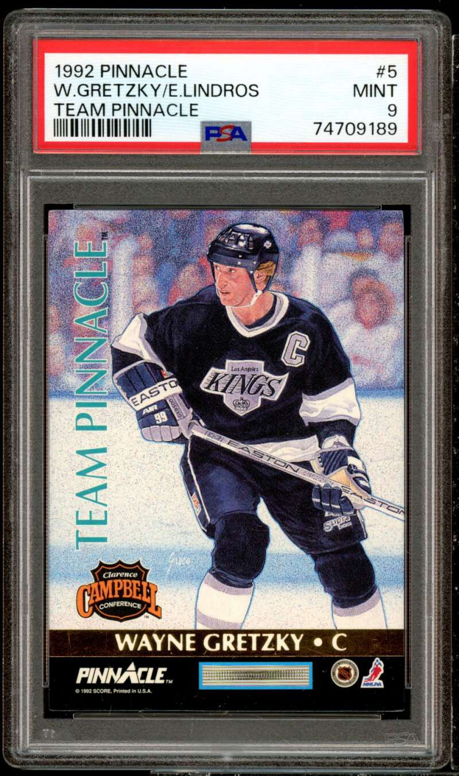 Eric Lindros w/ Wayne Grezky Card 1992-93 Pinnacle Team Pinnacle #5 PSA ...