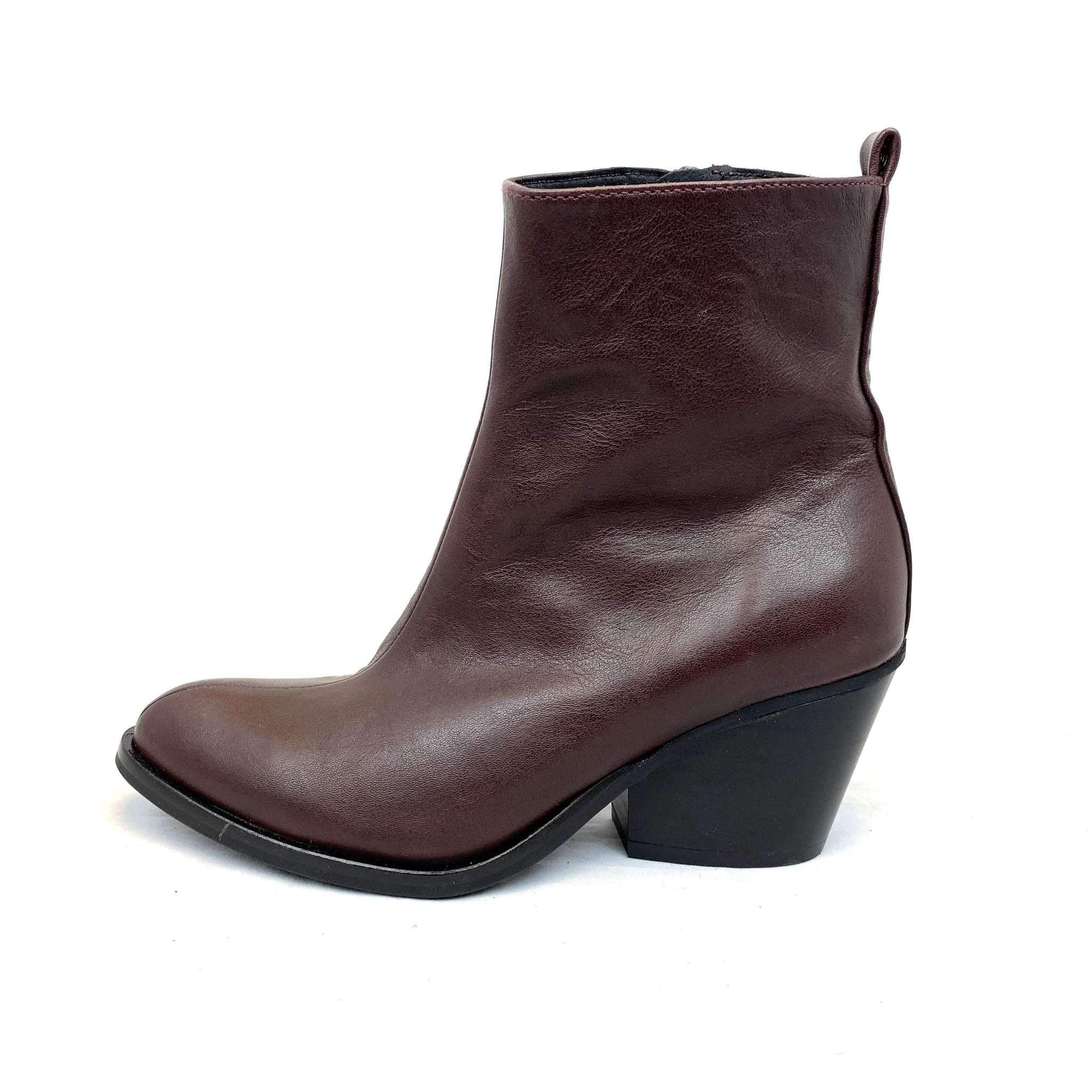 Eric Michael Camie Booties Bordeux Pointed Toe Block Heel Weestern ...