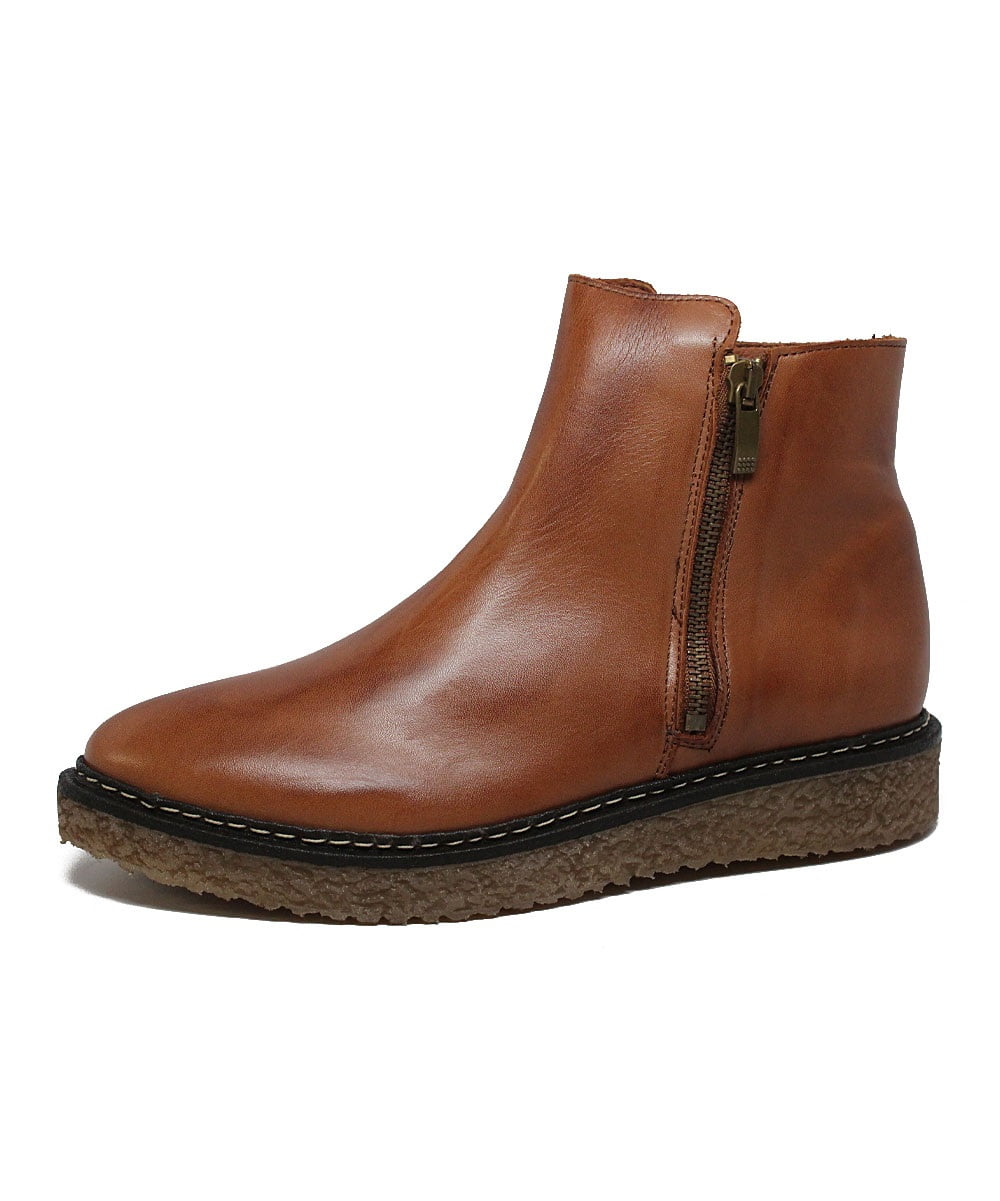 Eric Michael Hampton Boot Tan Leather Low Platform Wedge Heeled Ankle ...