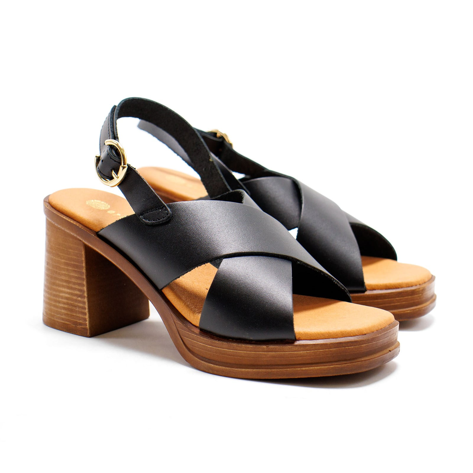 Eric Michael Women's Savannah Heeled Slingback Sandals, Black,8 M US ...