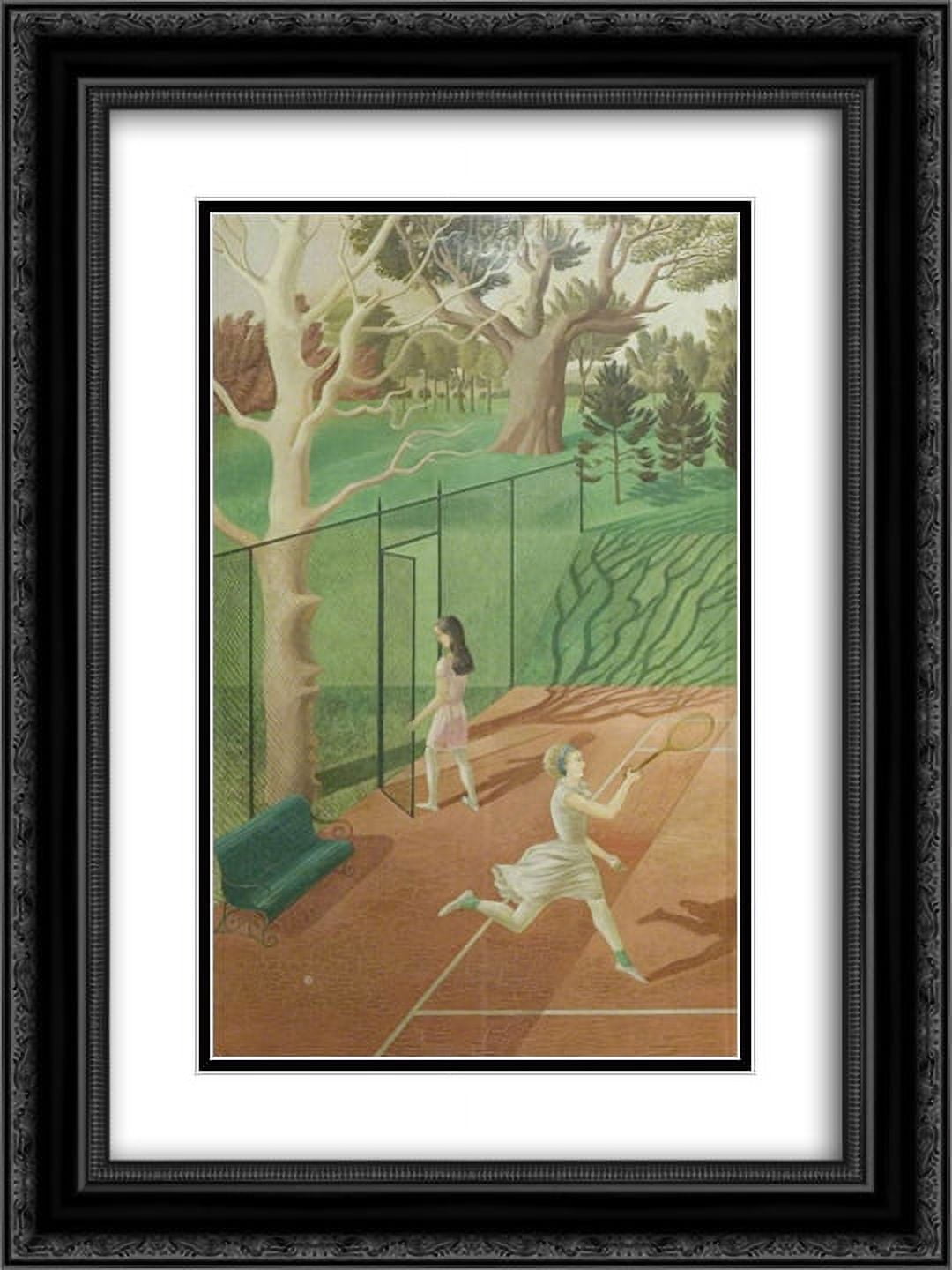 Eric Ravilious 2x Matted 18x24 Black Ornate Framed Art Print 'Tennis ...
