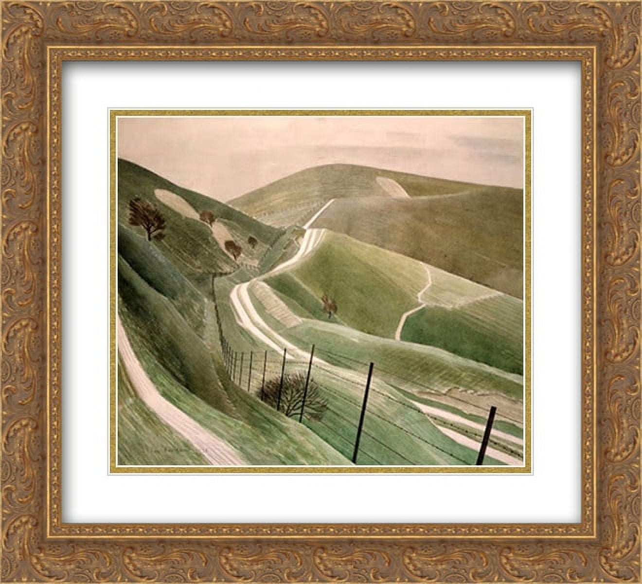 Eric Ravilious 2x Matted 24x20 Gold Ornate Framed Art Print 'Chalk ...
