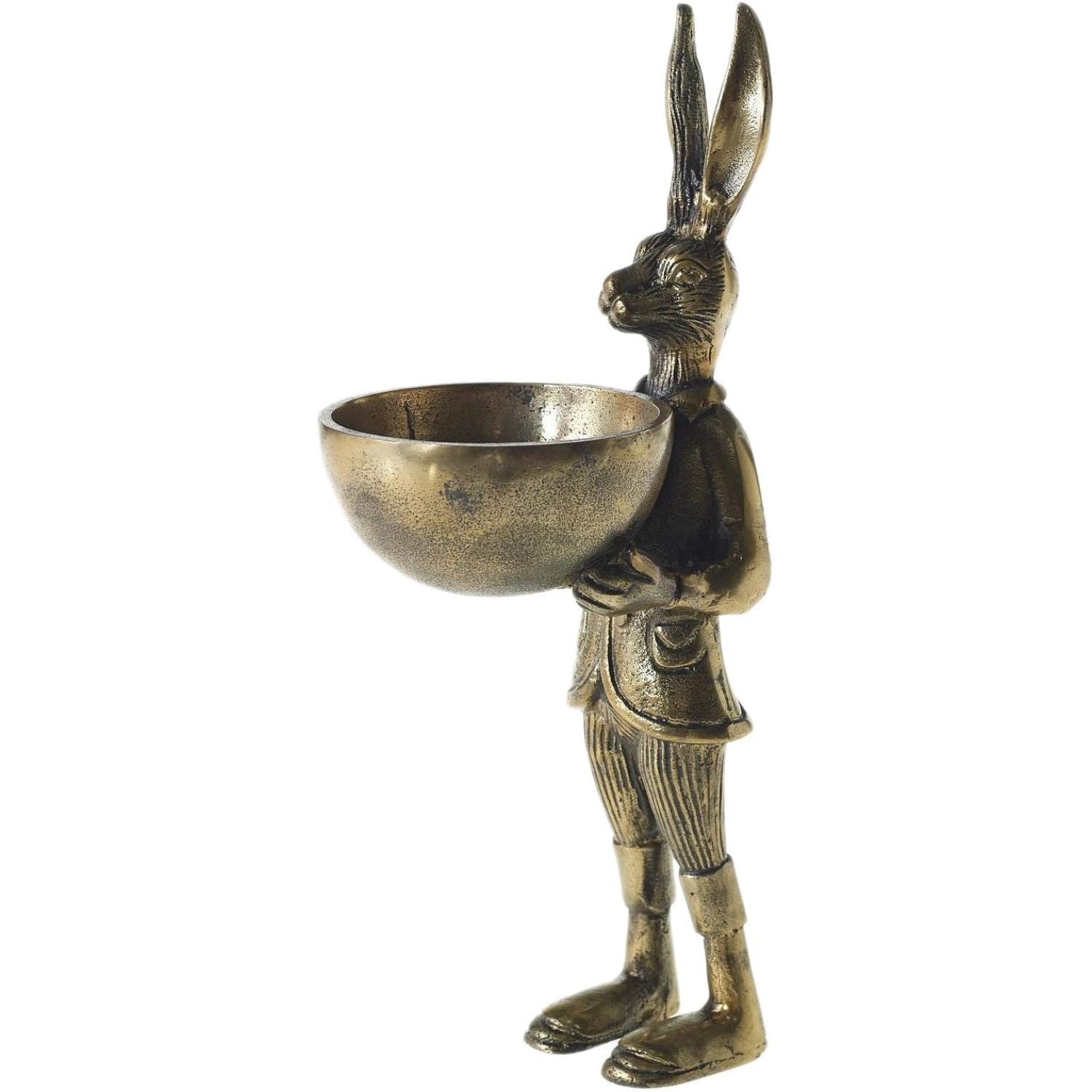 Eric and Eloise Collection 14-inch Brass Figurine with Bowl, Rabbit - Walmart.com