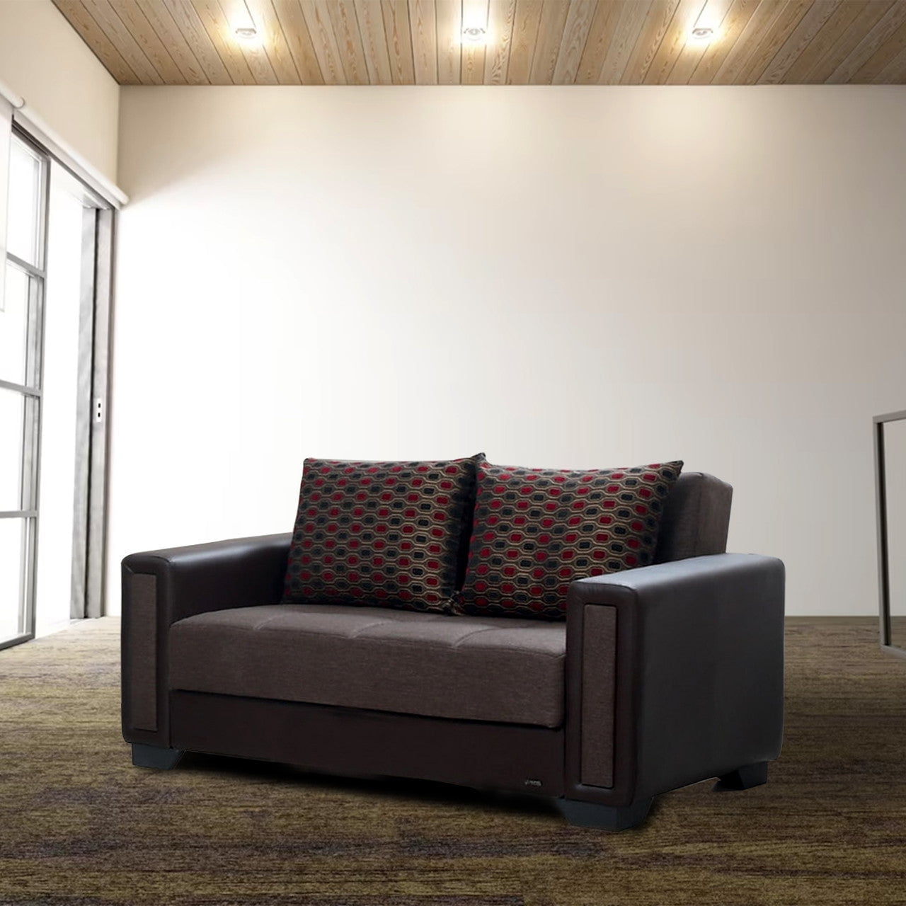 Erica Chocolate Brown Loveseat - Walmart.com