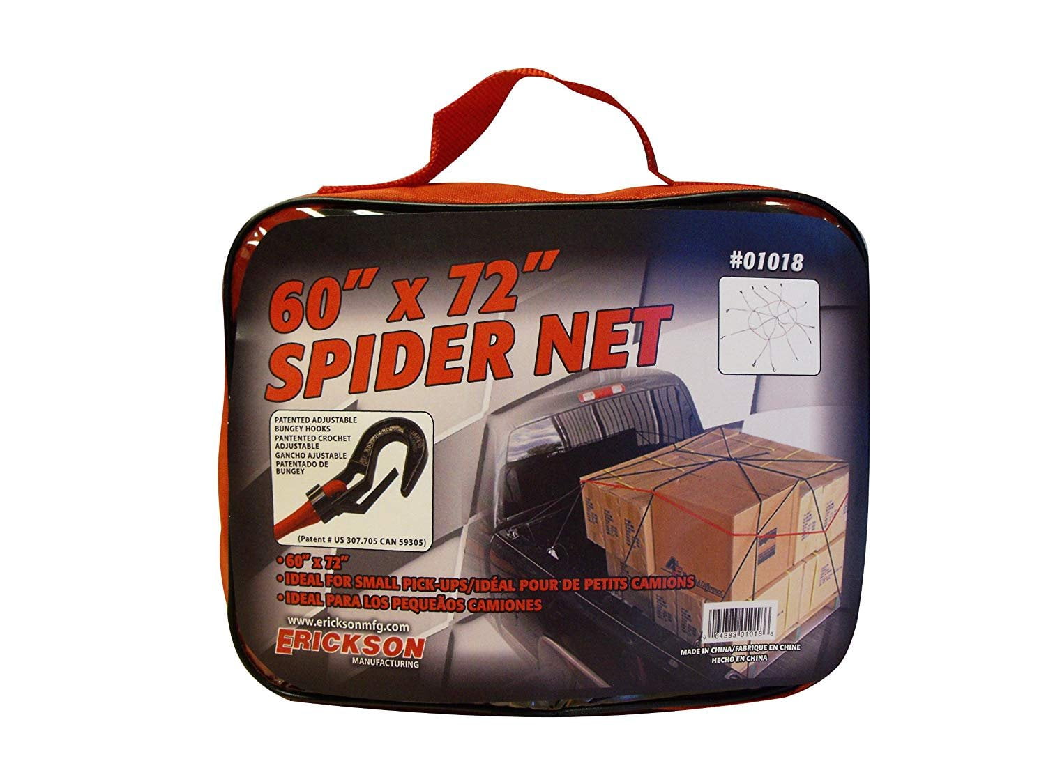 Erickson 01018 Multi 60" x 72" Spidee Cargo Net with Carry Bag ...