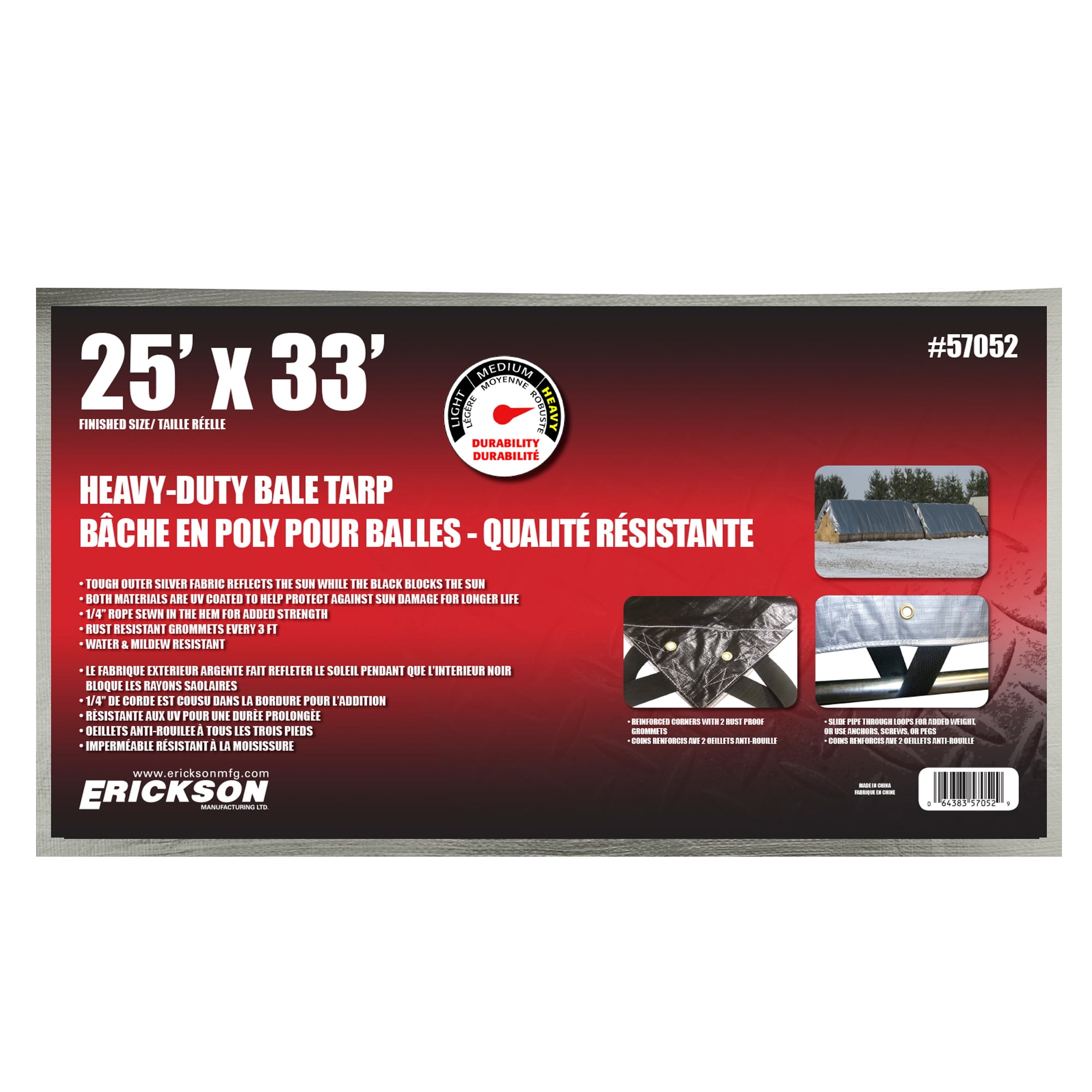 Erickson 25'x33' Heavy Grade Poly Bale Tarp - Walmart.com