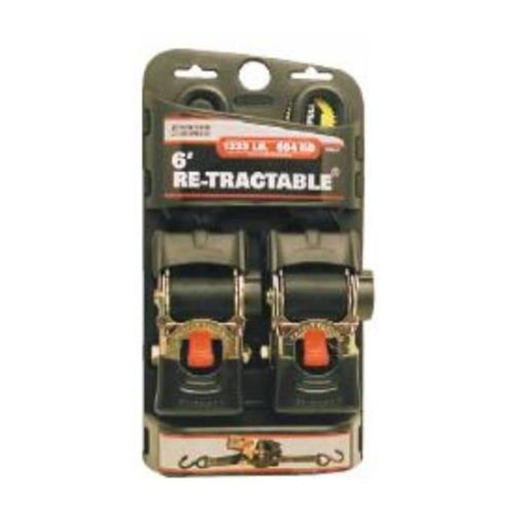 Erickson 34414 Retractable Ratchet Strap - 2in x 6ft - Black - Walmart.com
