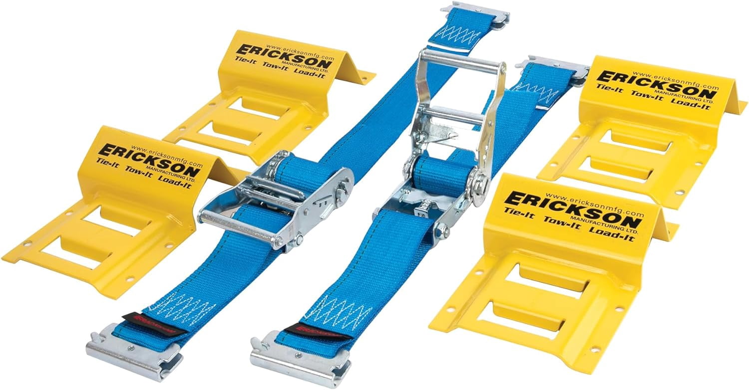 Erickson Wheel Chock Tie-Down Kit, 2 in x 7.5 ft, Double Slotted E ...