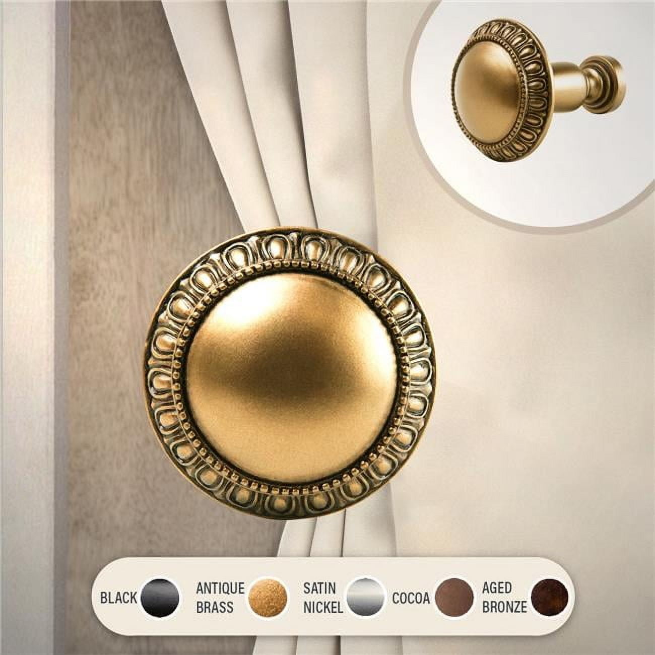 Erie Decorative Tie Back Set, Antique Brass - Set of 2 - Walmart.com