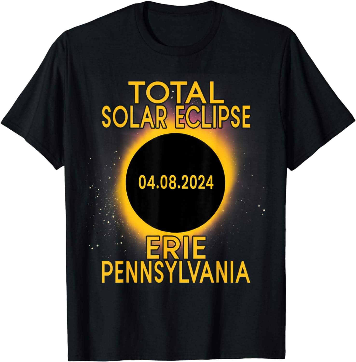 Erie Pennsylvania Total Solar Eclipse 2024 Path of Totality Cotton T-Shirt - Walmart.com