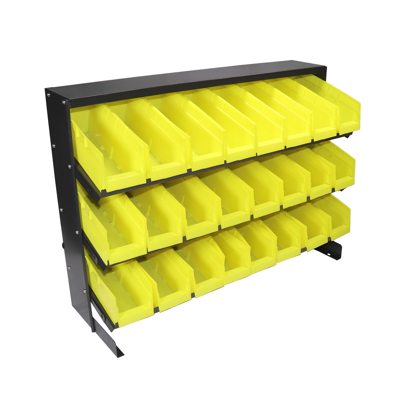 Erie Tools® 3-Tier 24 Bin Benchtop Steel Parts Storage Rack Single ...