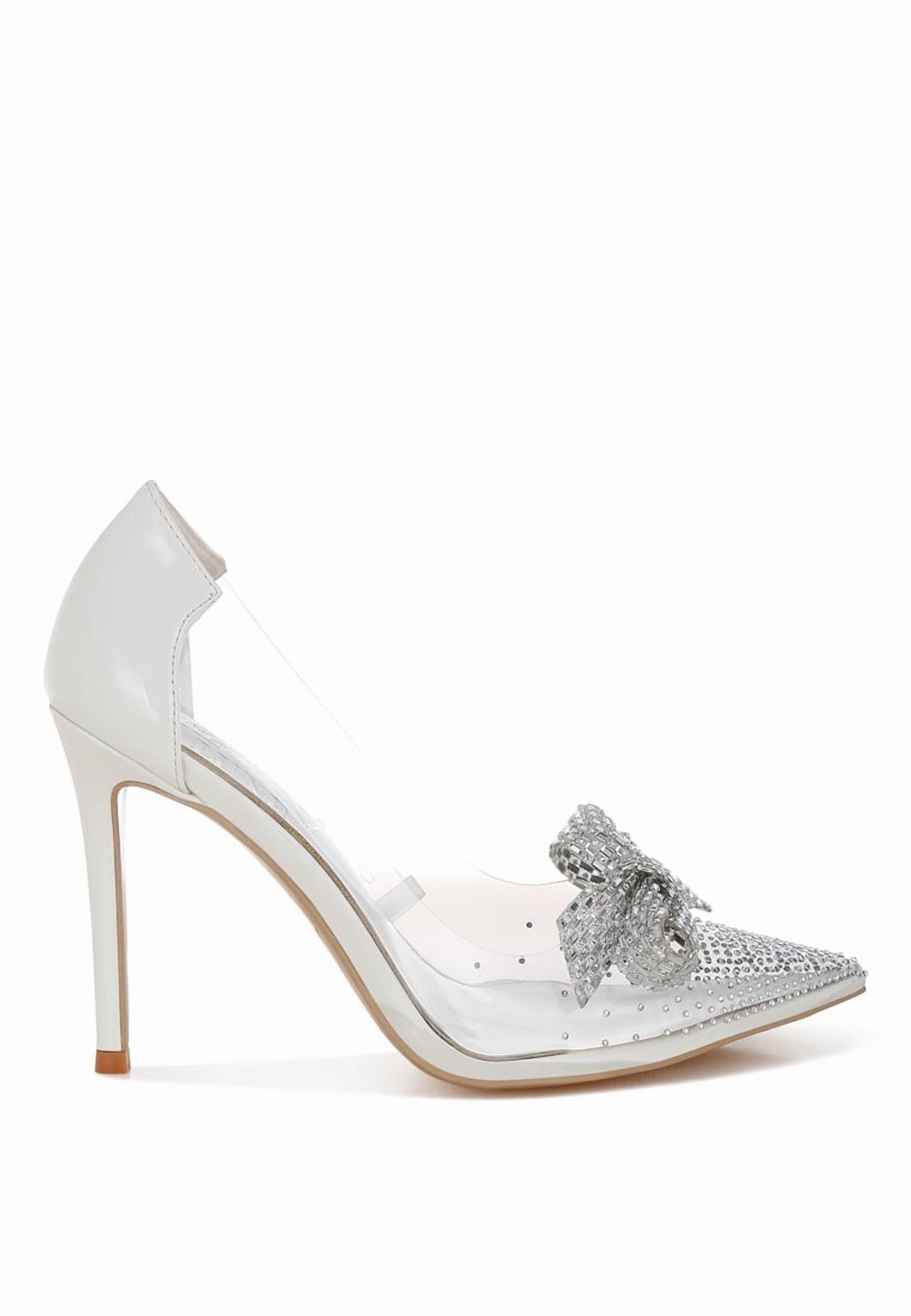 Erika Rhinestones Embellished Clear Pump Shoes - Walmart.com