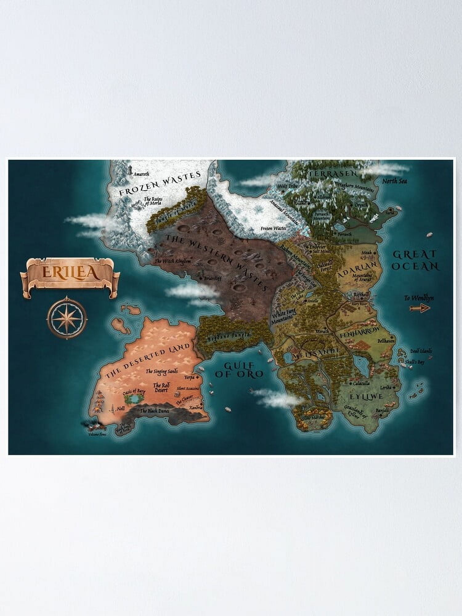 Erilea Map (TOG) Poster - Walmart.com