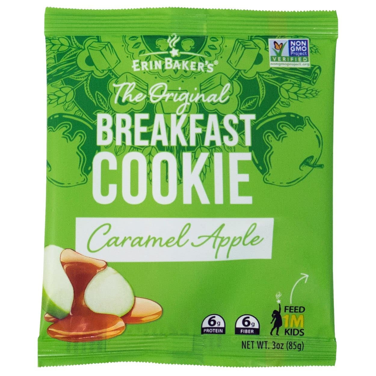 Erin Baker's Breakfast Cookies, Caramel Apple, Whole Grain, Non-GMO, 3 ...