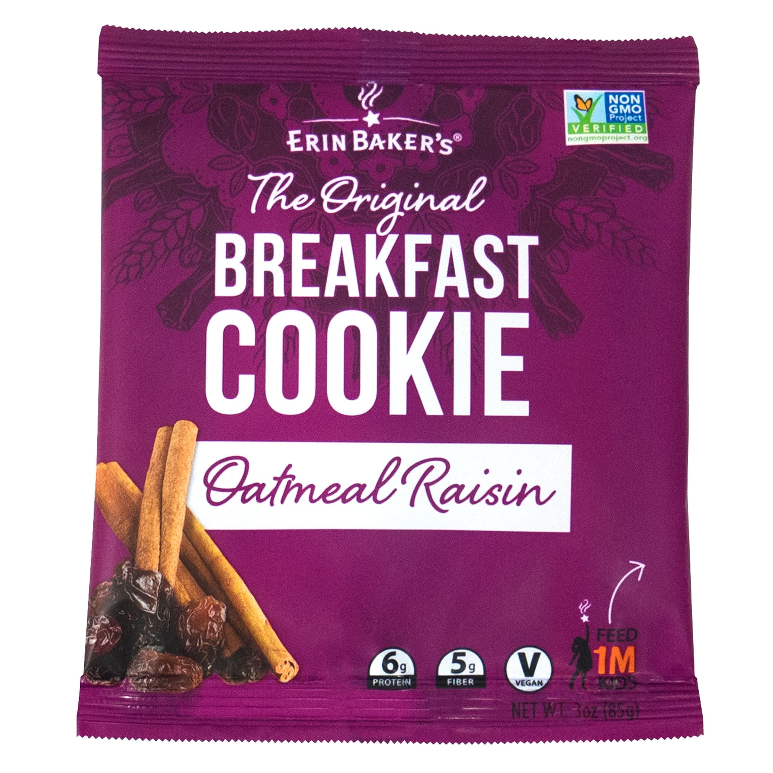 Erin Baker's Breakfast Cookies - Oatmeal Raisin, Healthy Snack, Whole ...