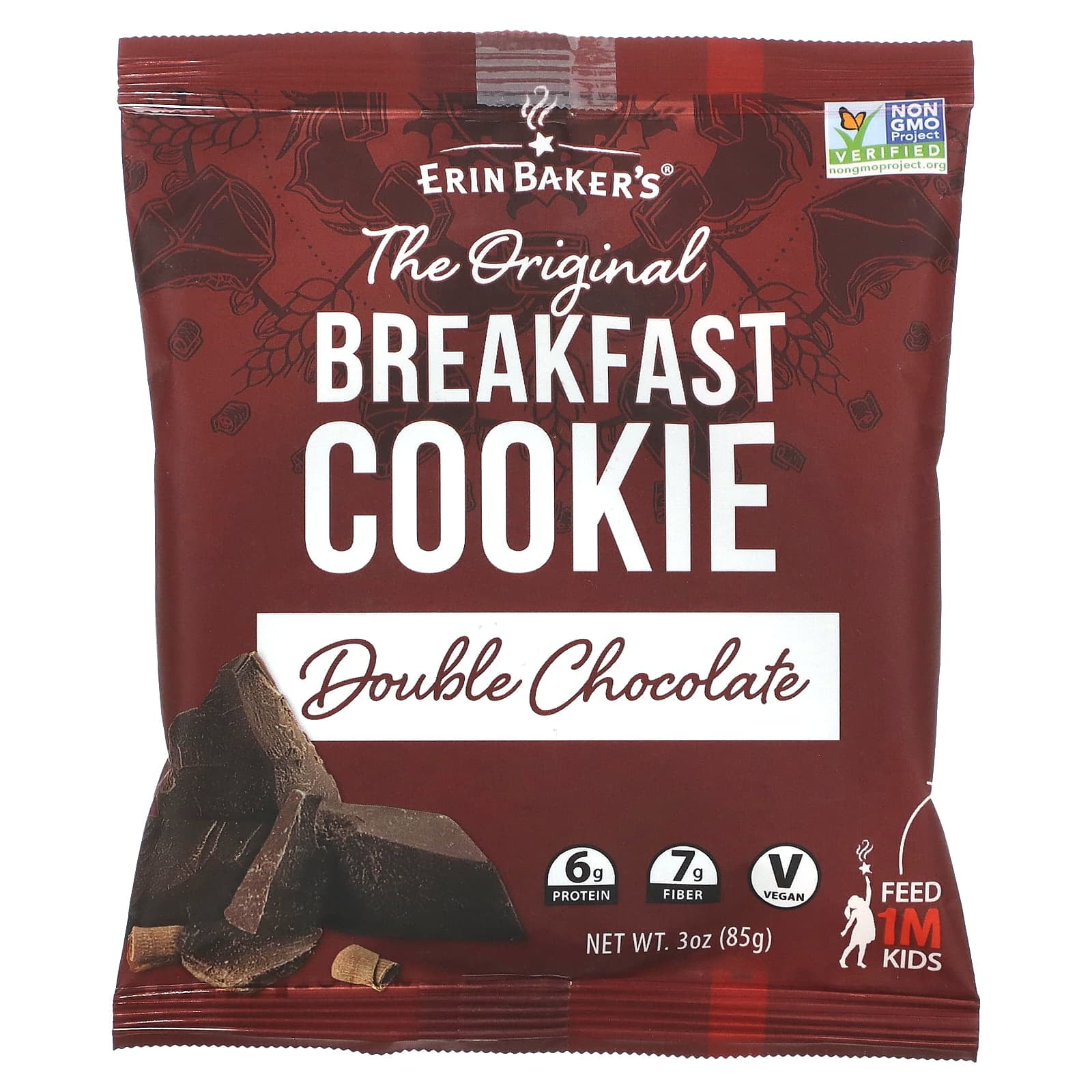 Erin Baker's, The Original Breakfast Cookie, Double Chocolate, 3 oz (85 ...