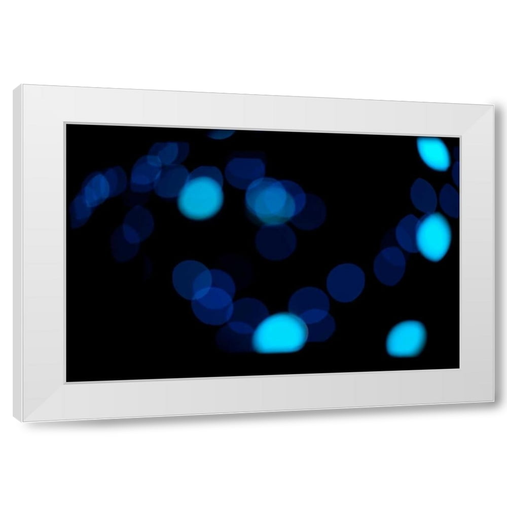 Erin Berzel 14x11 White Modern Wood Framed Wall Art Titled - Blue Bokeh II - Walmart.com