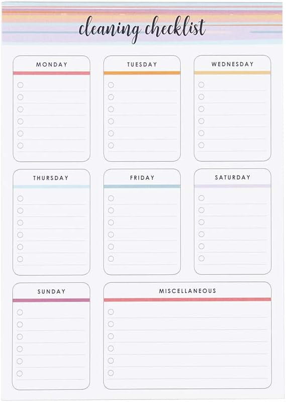 Erin Condren Designer Notepad - Cleaning Checklist Notepad 25 Pages of ...