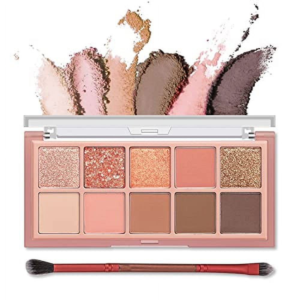 Erinde 10 Colors Eyeshadow Palette, Matte Shimmer Glitter Eye Makeup ...