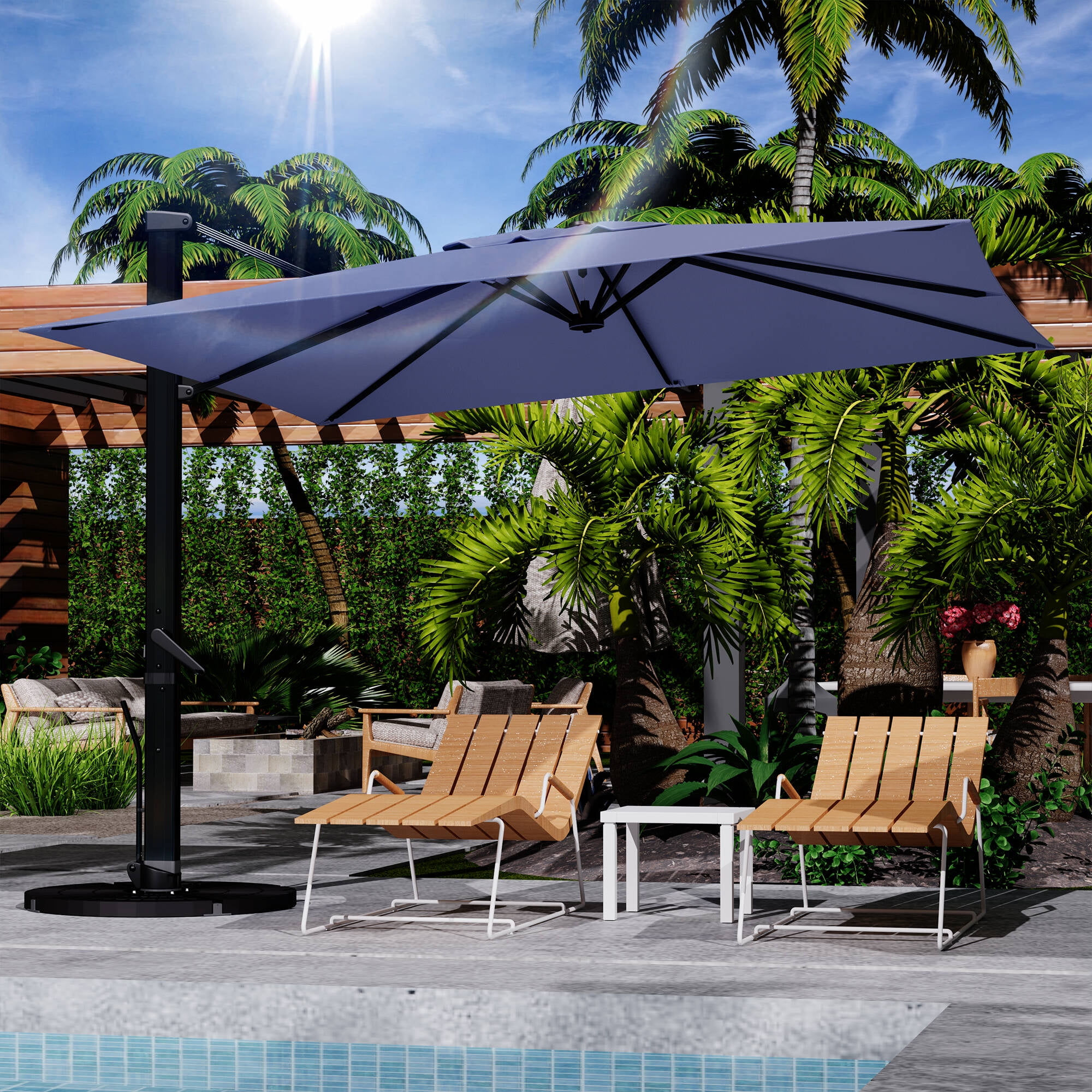 Erinnyees 10 ft. x 13ft. Patio Umberlla, Cantilever Umbrella for ...