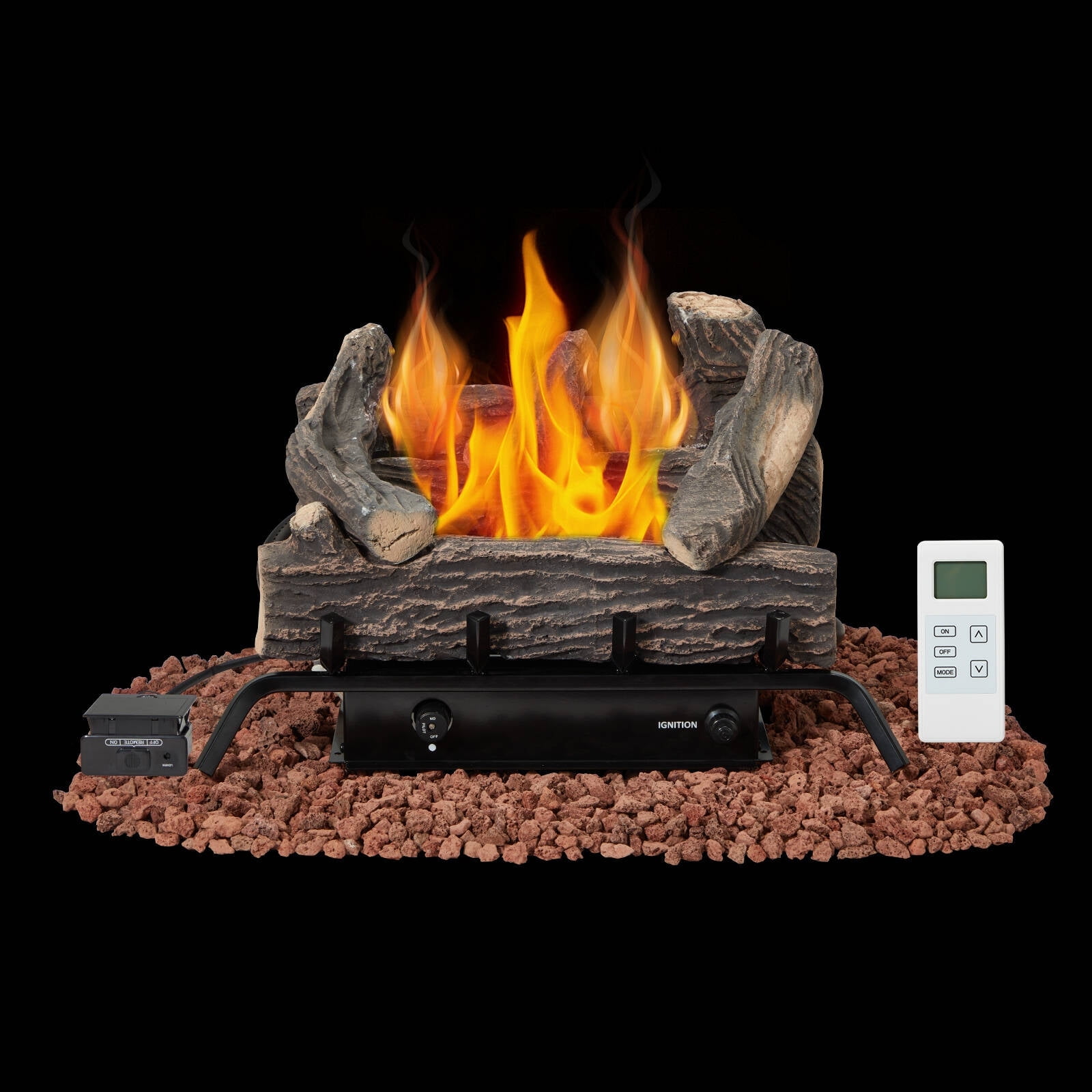 Erinnyees 20" Ventless Natural Gas Fireplace Log Set, 30,000 BTU, with ...