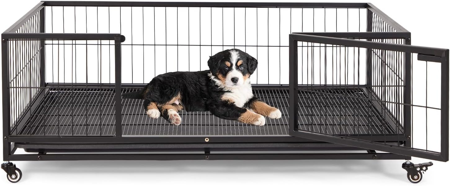 Erinnyees 42" Dog Whelping Box for Puppies, Metal Whelping Box for ...