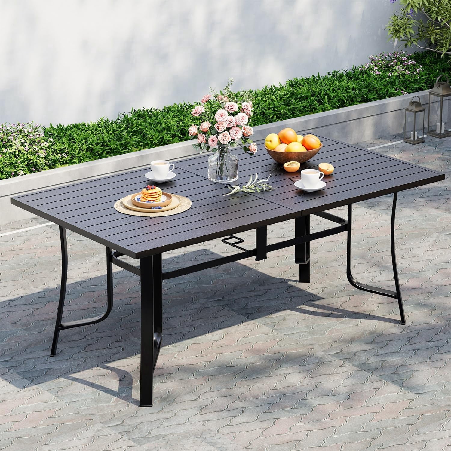 Erinnyees 6-Person Outdoor Patio Dining Table for Garden, Includes ...