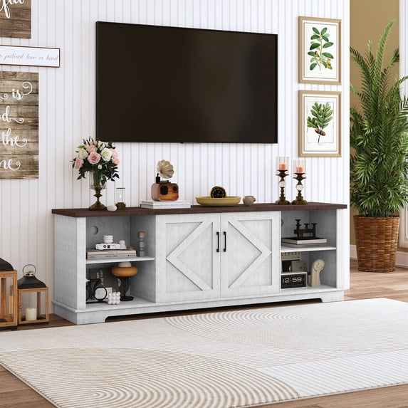 Erinnyees 70" Modern TV Stand, TV Console with Adjustable Shelves ...